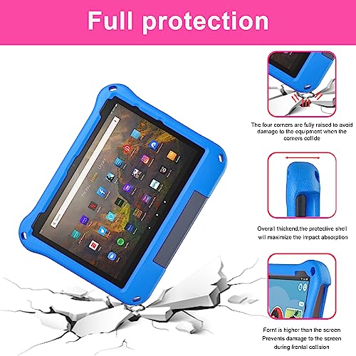 2023 New 10in Tablet Case for Kids(2021/2023 Release 11/13th Generation),OQDDQO ipad Light Weight Anti Slip Shockproof Kids Friendly Case for 10 inch Table (Blue)