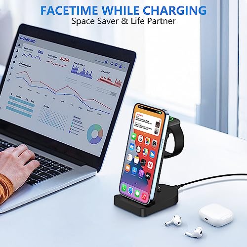 Charging Station for Multiple Devices,Cabepow 3 in 1 Fast Charging Station Dock for iPhone Series 14 Pro Max/13/12/11/X/8 Plus,for Airpods, Wireless Charger for Apple Watch 8/Ultra/7/6/SE/5/4/3