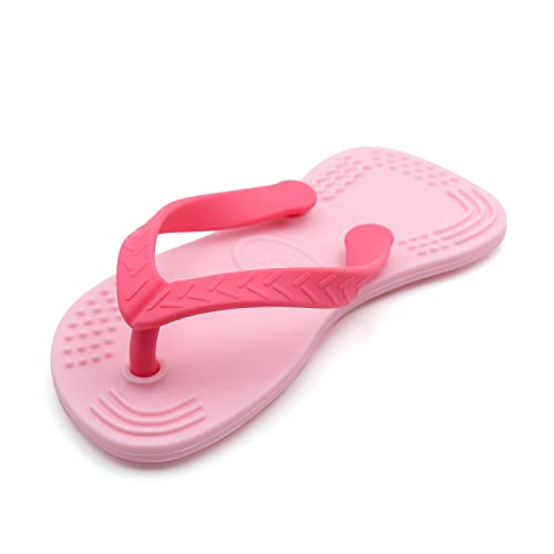 Smily Mia Flip-Flop Teething Toys, Silicone Teether for 3M+, Chewing Toys for Babies Teething Pain Relief, Silicone Baby Shoes, Right Foot Pink