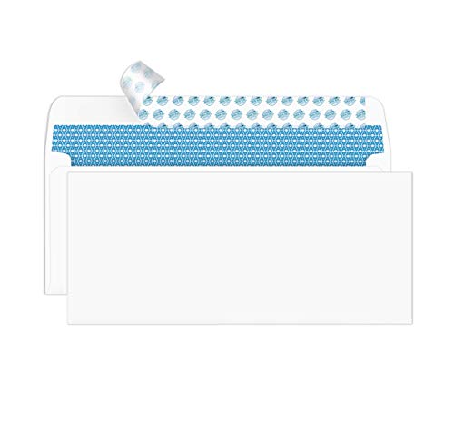 500 #9 Security Self-Seal Envelopes, Premium Security Tint Pattern, Ultra Strong Quick-Seal Closure - No Window, EnveGuard, Size 3-7/8 x 8-7/8 Inches - White - 24 LB - 500 Count (30138)