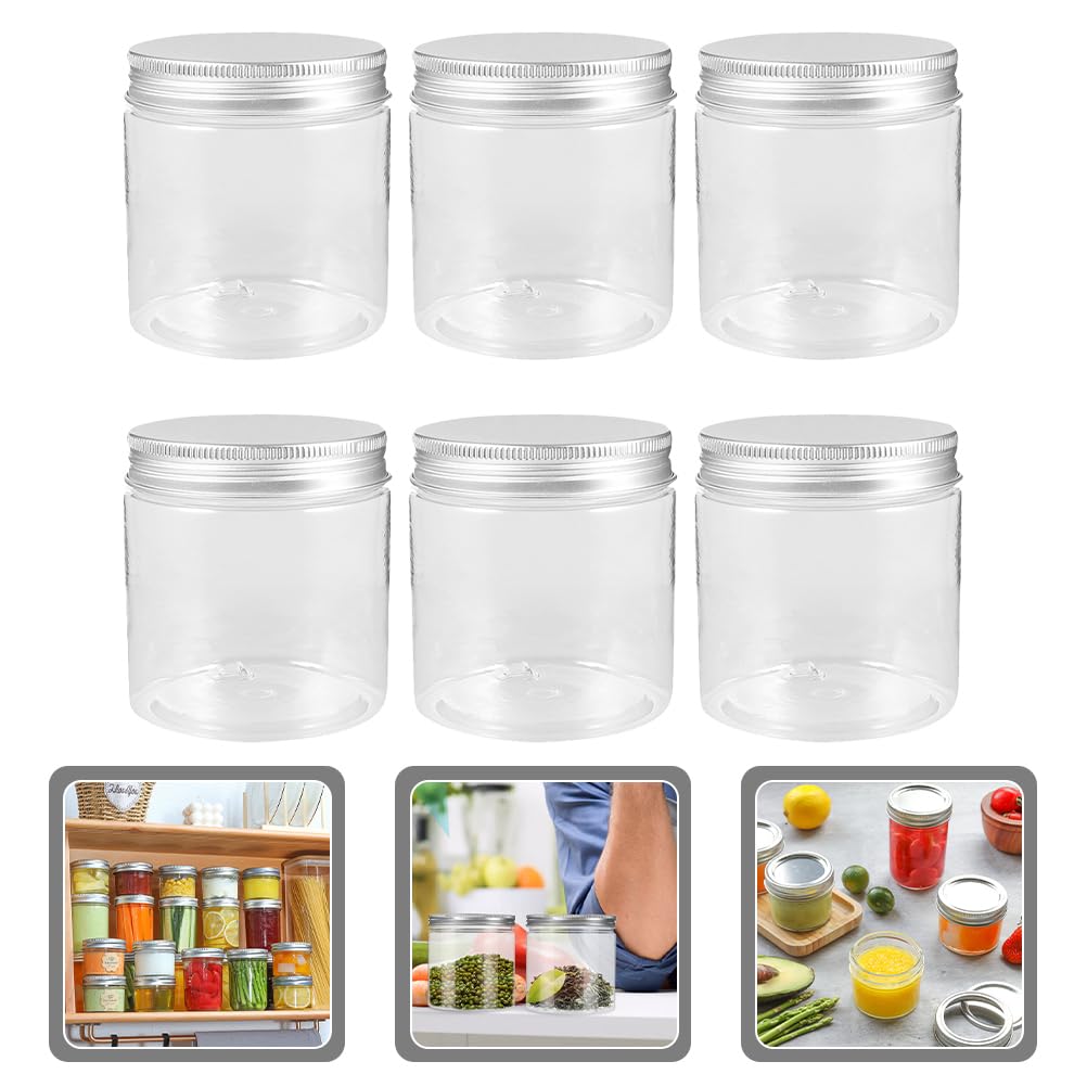 6Pcs Jars with Lids Portable Travel Size Containers for Household Storage Crafts and Cosmetics