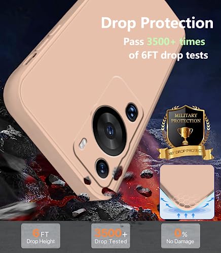 Jancyu Compatible with Huawei P60 Pro Case Soft, Silicone Phone Case for Huawei P60 Pro, 360°Full Protective, Shockproof and Fingerprint Resistant Accessorie (Pink)