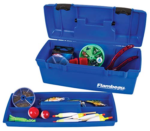 Logix 12535 Stackable Craft Storage Box with Handle, Locking Art Supply and Flambeau Outdoors 6009TD Lil' Brute Fishing Tackle and Gear Box with Lift-Out Tray