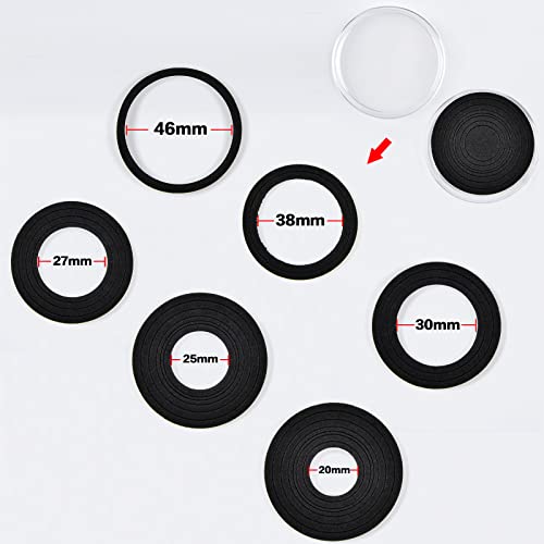 96 Pieces 46mm Coin Capsules, with Foam Gasket and Plastic Storage Organizer Box, 6 Sizes (20/25/27/30/38/46mm) Coins Collector Case Holder for Coin Collection Supplies(Black)