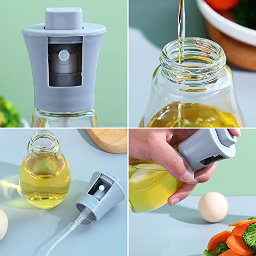 KALPAGA Oil Sprayer for Cooking, 2PACK Olive Oil Sprayer Mister, 180ml Glass Olive Oil Spray Bottle Versatile Oil Sprayer for Salad BBQ Kitchen Baking Roasting Grilling