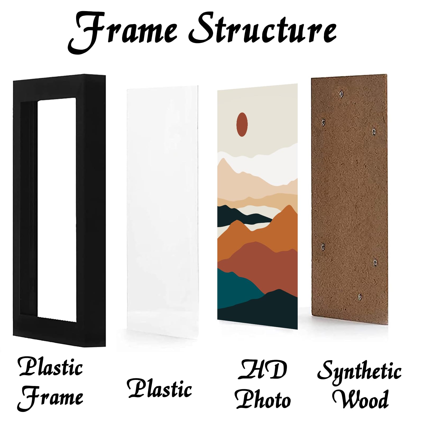 ijuerybai Black 16x20 Picture Frame Set of 3, High Transparent Frame for 16 By 20 Photo Collage Canvas Poster Size Wall Mount and Tabletop Horizontally Vertically (Black, 16 x 20 inches)