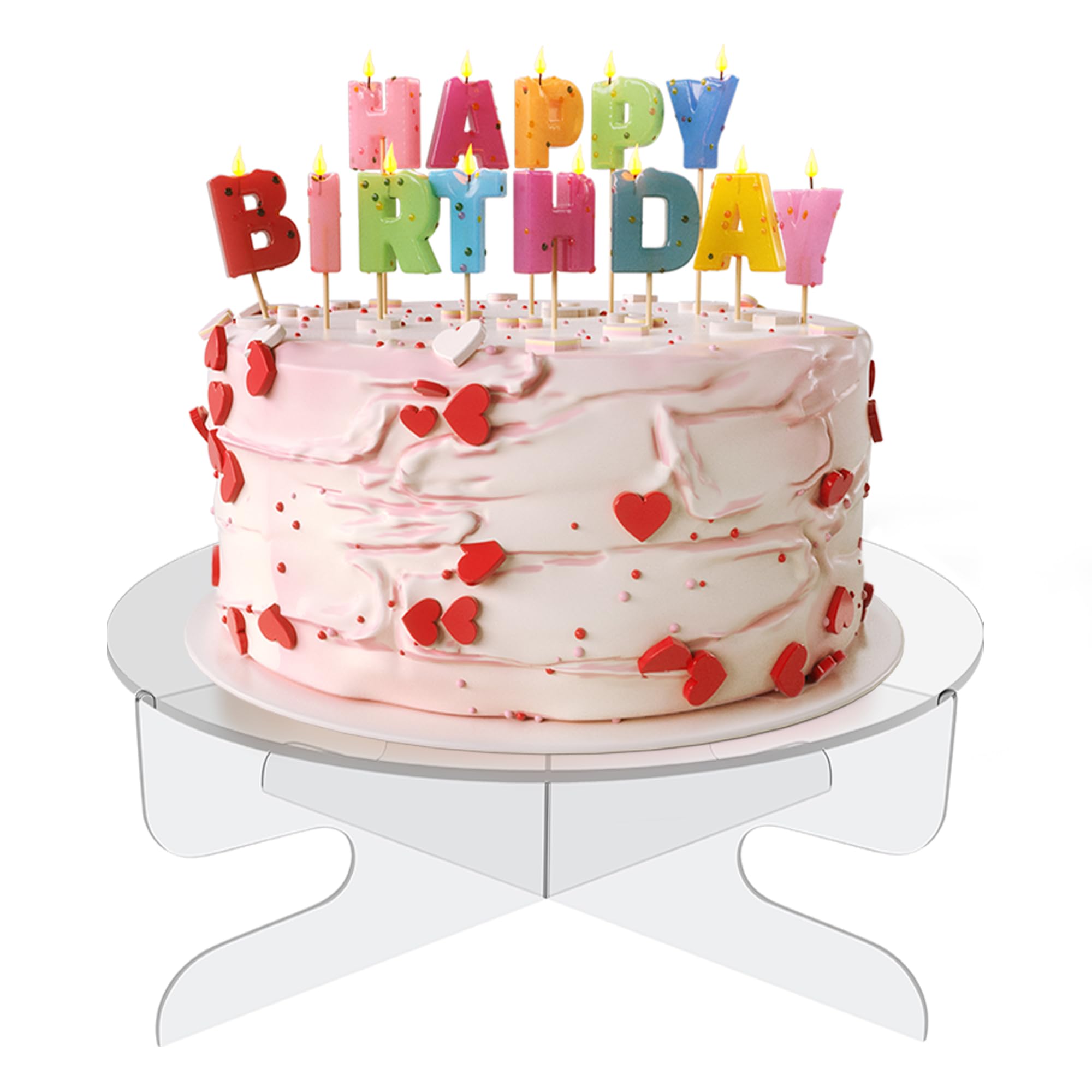 Actororp Acrylic Cake Stand Clear Cupcake Holder Dessert Display Stand Round Serving Platter for Birthday Party, Wedding, Baby Shower, Home Decoration