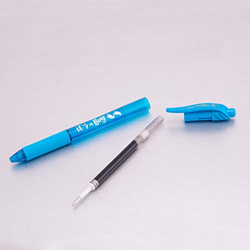 Pentel EnerGel-X Retractable Gel Pen, (0.7mm) Med. line, Sky Blue Ink- It's a Boy! Dozen Box (BL107SPC12)