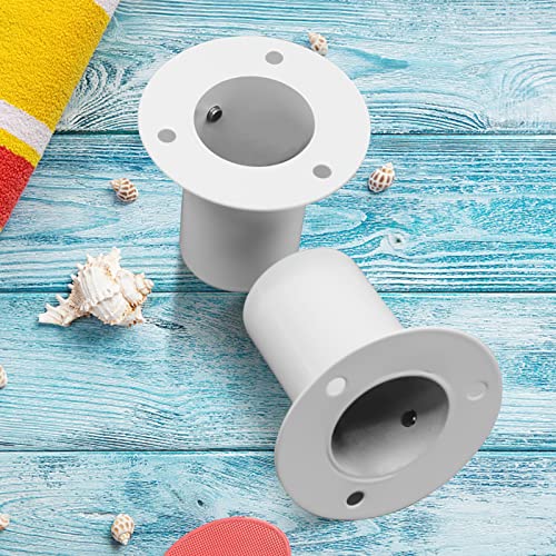 2Pcs Deck Flanges for Above Ground Pool Ladder Steps, Stainless Steel Flange Rod End Holder Deck Anchors Flange Cast, Pool Ladder Anchors Mounting Flanges Replacement Parts for 1.5" Pool Handrails
