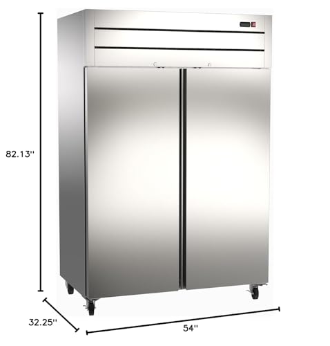 Commercial 2 Solid Door Freezer - Top Mount Compressor - 49 Cu. Ft.