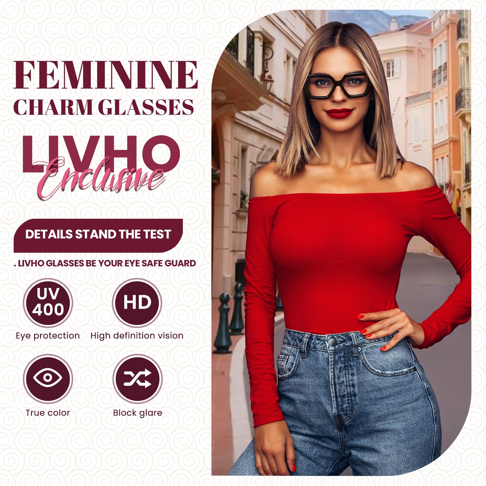 livho 3 Pack Blue Light Glasses Women Men Oversized Fashion Computer Bluelight Blocking Thick Frame Eyeglasses Anti Eyestrain (A1 Black/Dark Green/Leopard)
