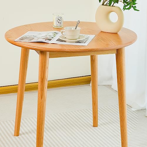 Cttasty Dining Table, Solid Wood Small Modern Round Dining Room Table with Oak Finish for 2, Small Dining Table 31.5 L x 31.5 W x 29.5 H in Inches (Natural)