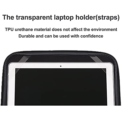 Inntzone 15.6 Inch Foldable Laptop Sleeve Slim Case Lightweight Bag Notebook Computer Carrying Flip Cover - Black