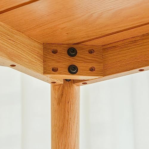 Cttasty Dining Table, Solid Wood Small Modern Round Dining Room Table with Oak Finish for 2, Small Dining Table 31.5 L x 31.5 W x 29.5 H in Inches (Natural)