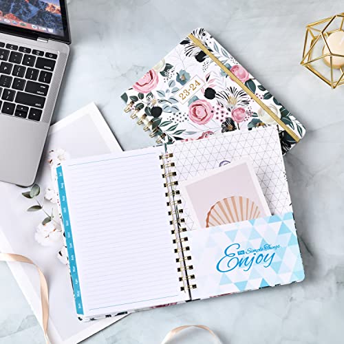 Planner 2023-2024 - Jul.2023 - Jun.2024, 2023-2024 Planner, Academic Planner 2023-2024, 2023-2024 Planner Weekly & Monthly with Tabs, 6.3" x 8.4", Hardcover with Back Pocket + Twin-Wire Binding, Daily Organizer - Petunia