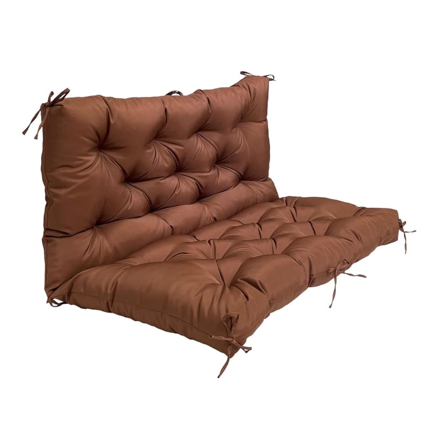 Matalde Outdoor Swing Cushions Swing Cushions 3 Seater Replacement with Backrest and Straps Waterproof Thicken 3" Outdoor Swing Cushions for Patio Garden Furniture Terrace-60x40 inches,Dark Brown