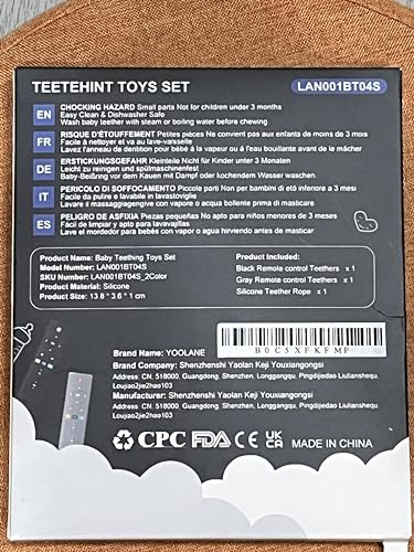 Yoolane Baby Teething Toys Silicone Teethers for Babies 3-24 Months Remote Control Shape Teething Relief Chew Toy for Toddler Infant Boy Girl BPA Free Freezable Newborn Stuff Essentials Gift, 2 Pieces