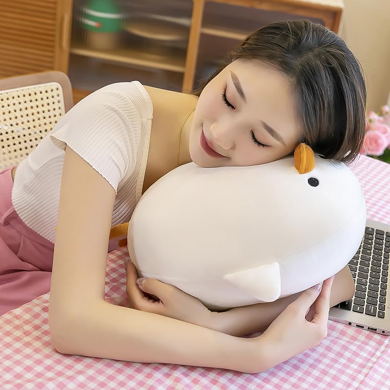 JOSON Duck Stuffed Animals, Cute Duck Plush Pillow, Christmas, Valentine's Day Gifts (White 13.7 inches)