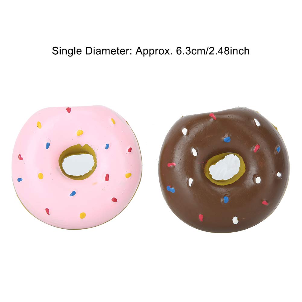 Latex Donut Dog Toy,Latex Hundespielzeug Donut Dog,Donut Squeaky Dog Toy,2Pcs Latex Pet Doughnut Shape Sounding Teeth Cleaning Chewing Biting Interactive Training Toy for Dogs