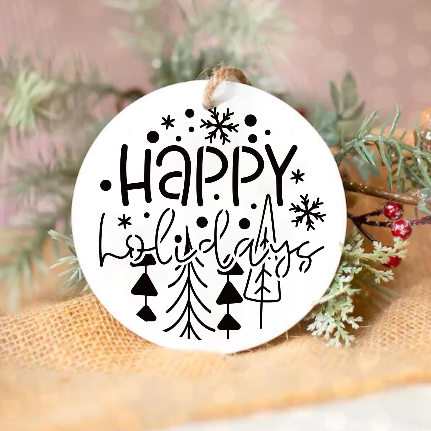 Christmas Stencils for Painting on Wood Small Cookie Christmas Tree Ornaments Mini Reusable Christmas Stencils for Kids Crafts Supplies Glass Home Party Decorations Supplies (24 Christmas 4inround)