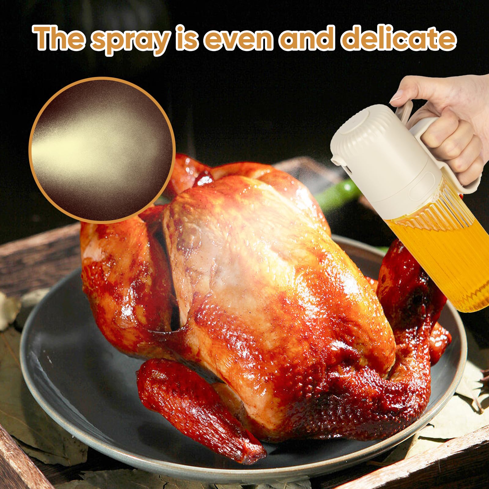 Garkup Oil Sprayer for Cooking, Oil Dispenser Bottle for Cooking in Kitchen Oil Sprayer with Delicate Mist for Air Fryer