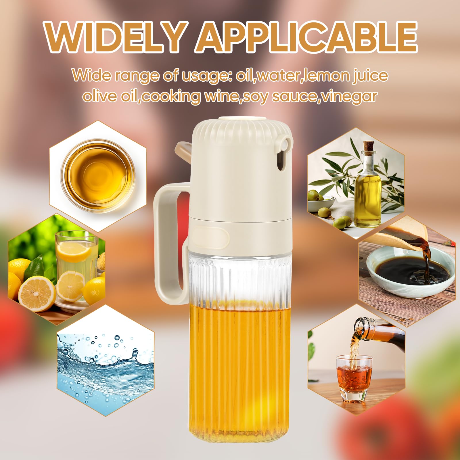 Garkup Oil Sprayer for Cooking, Oil Dispenser Bottle for Cooking in Kitchen Oil Sprayer with Delicate Mist for Air Fryer