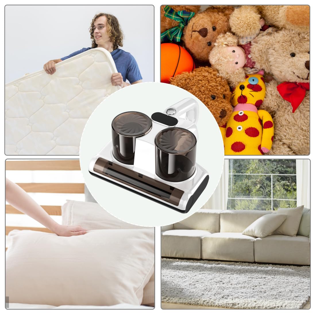 HYNSEN Bed Vacuum Cleaner, Mattress Vacuum Cleaner with UV & High Heating Tech, 12Kpa Strong Suction Handheld Vacuums of Bed Mattress Sofas, Pet Hair and Carpets