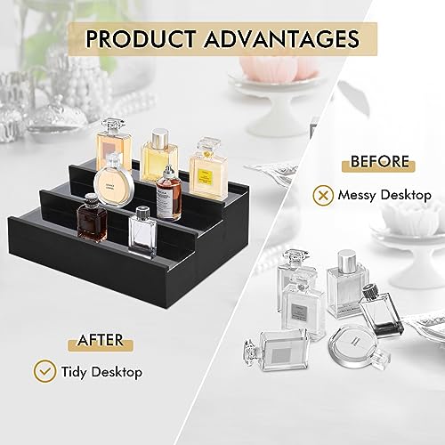 Wood Cologne Organizer for Men - 3 Tier Cologne Stand Perfume Organizer with 3 Hidden Compartments,Perfume Display Holder for Cologne,Mens Organizer Station for Dresser,Beside,Night Stand-Menâs Gift