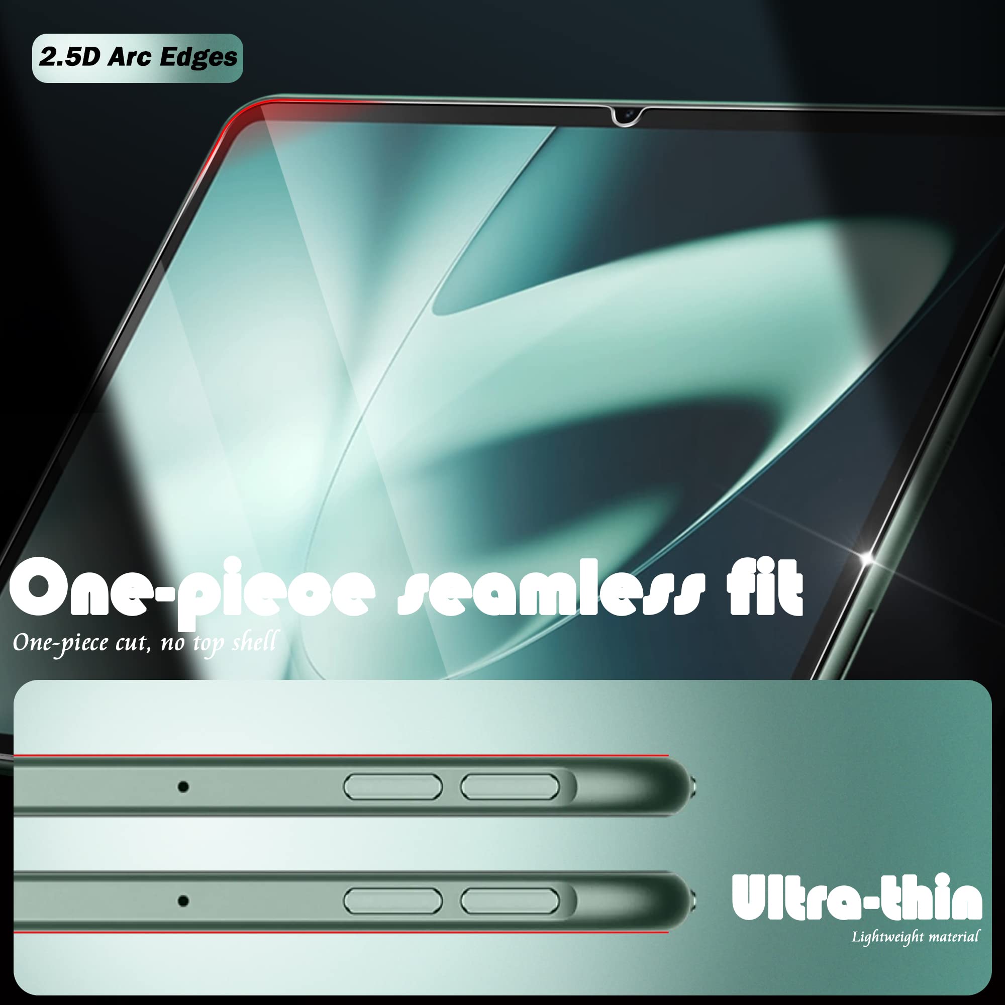 Orzero (3 Pack Tempered Glass Screen Protector Compatible for OnePlus Pad 11.61 inch, 2.5D Arc Edges High Definition Anti-Scratch Bubble Free 9 Hardness (Not for OnePlus Pad 2 2024 12.1 inch)