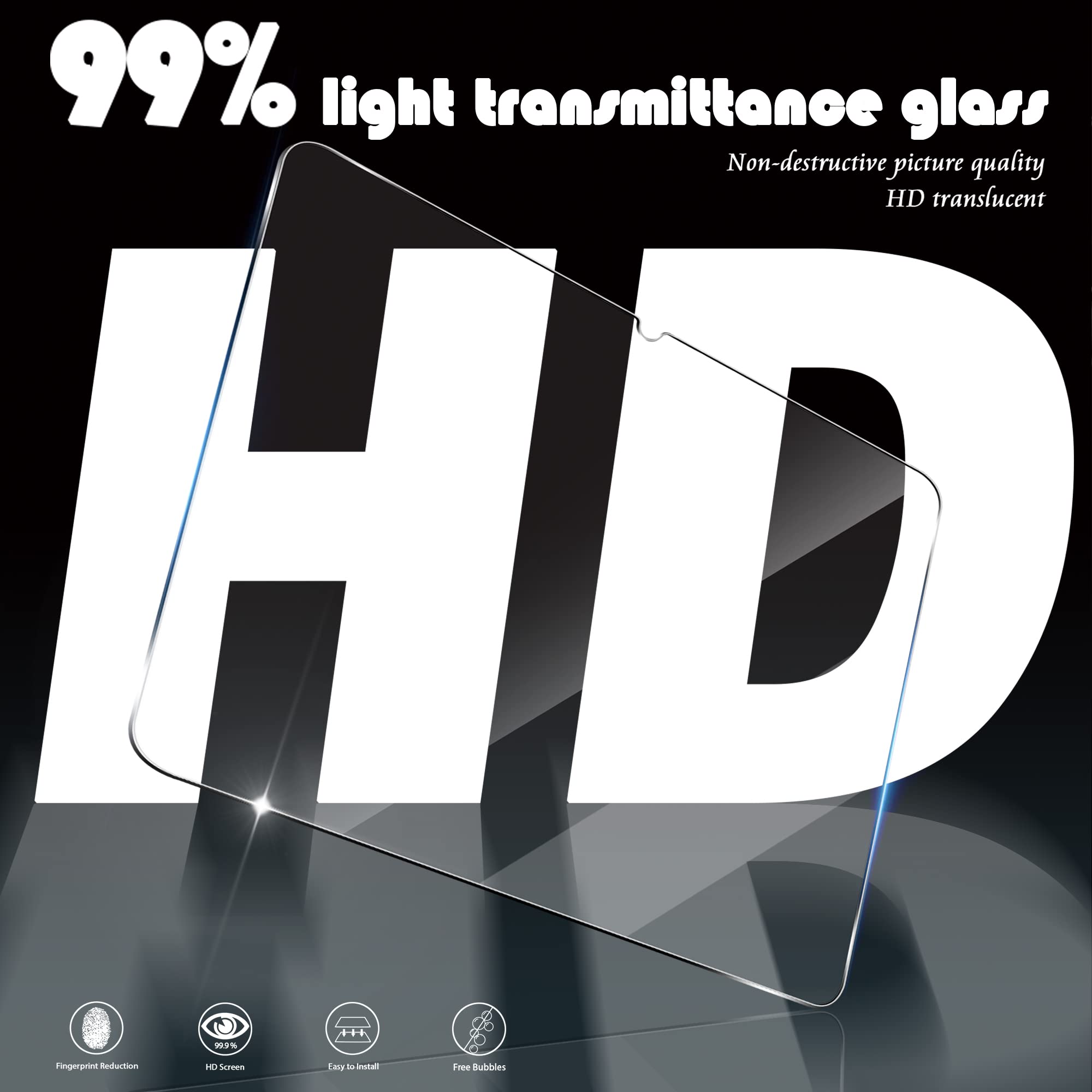 Orzero (3 Pack Tempered Glass Screen Protector Compatible for OnePlus Pad 11.61 inch, 2.5D Arc Edges High Definition Anti-Scratch Bubble Free 9 Hardness (Not for OnePlus Pad 2 2024 12.1 inch)