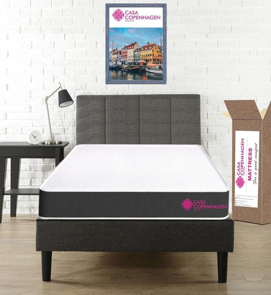 CASA COPENHAGEN Designed in Denmark 6 Inch Cool Fusion Memory Foam Mattress Pressure Relieving, 75 x 39 inches,Bed-in-a-Box - Twin