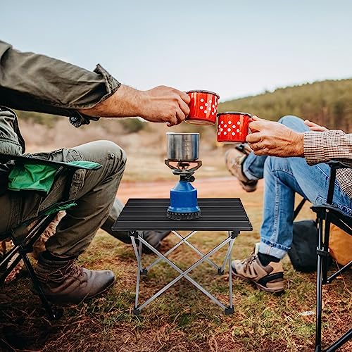 Portable Camping Table Small,Camping Tables,Ultralight Aluminum Folding Beach Table with Carrying Bag for Outdoor Cooking, Picnic, Camp, Boat, Travel-15.6" x 13.6"