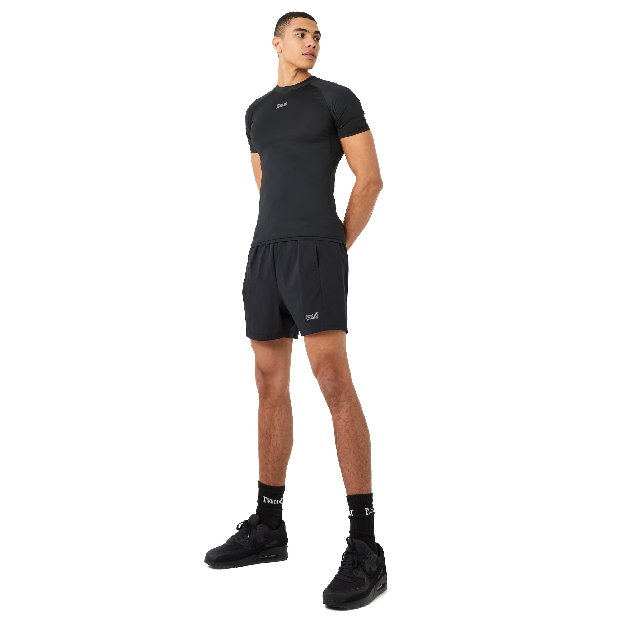 Everlast Mens 2 in 1 Shorts Blk