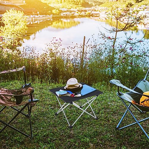 Portable Camping Table Small,Camping Tables,Ultralight Aluminum Folding Beach Table with Carrying Bag for Outdoor Cooking, Picnic, Camp, Boat, Travel-15.6" x 13.6"