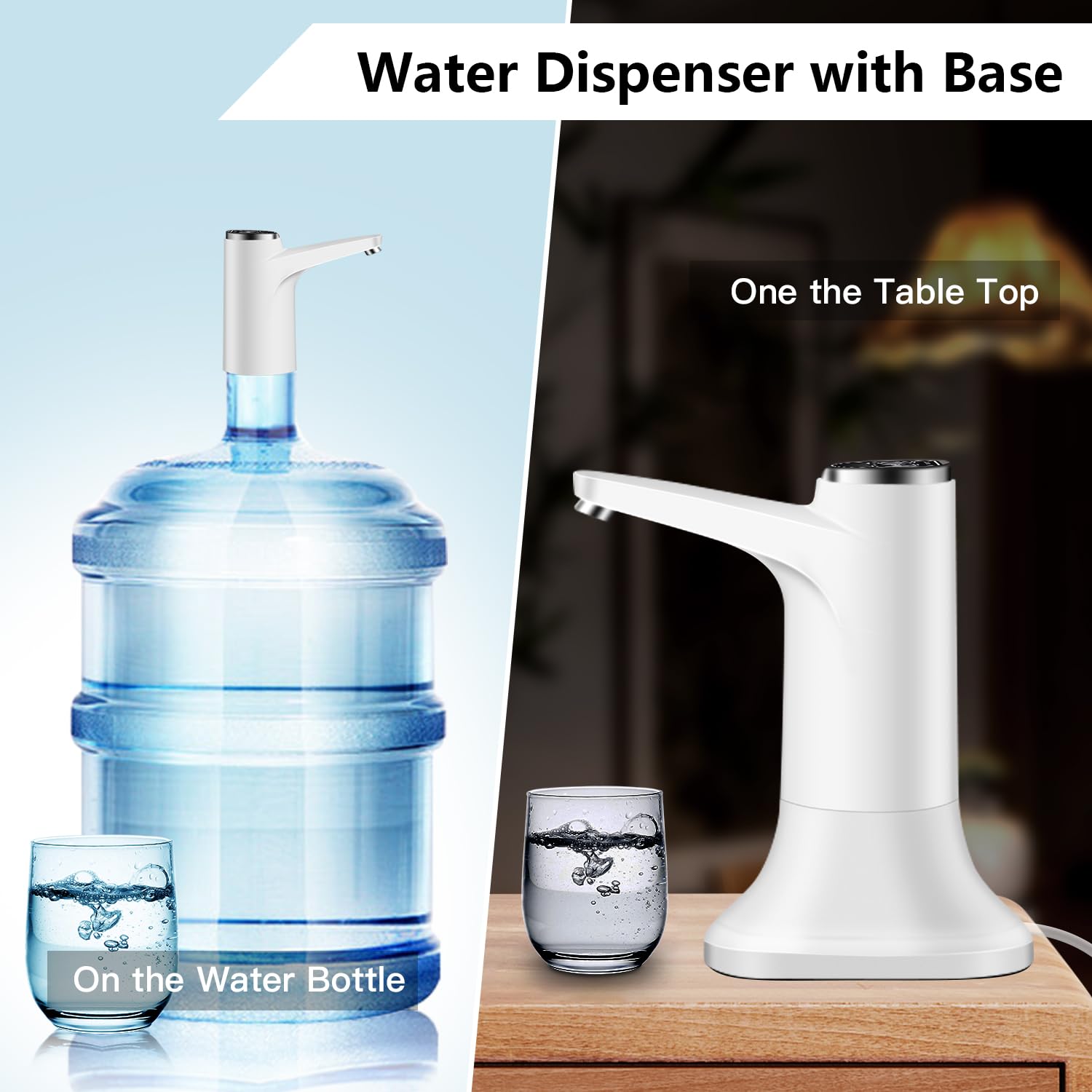 YALAMI Silver with White Accents Modern 600 milliliters Countertop Corded Electric Water Dispenser