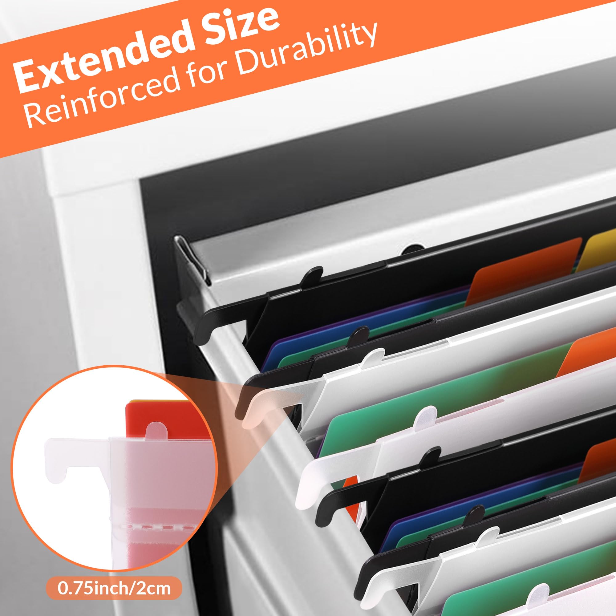 Zuozee Hanging File Folder for Letter Size, Desktop File Holder with 7 Pockets Accordion Dividers Folder, Filing Cabinet Organizer for Office, Home and Classroom, Clear