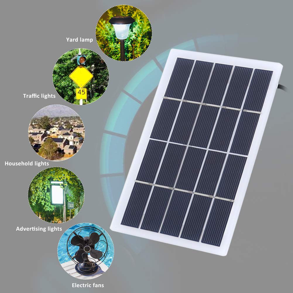 Flbirret 2W 5V Polysilicon Solar Charging Panel with DC Interface for 3.7V Battery - Ideal for Outdoor Garden Lamp and Low-Power Appliances
