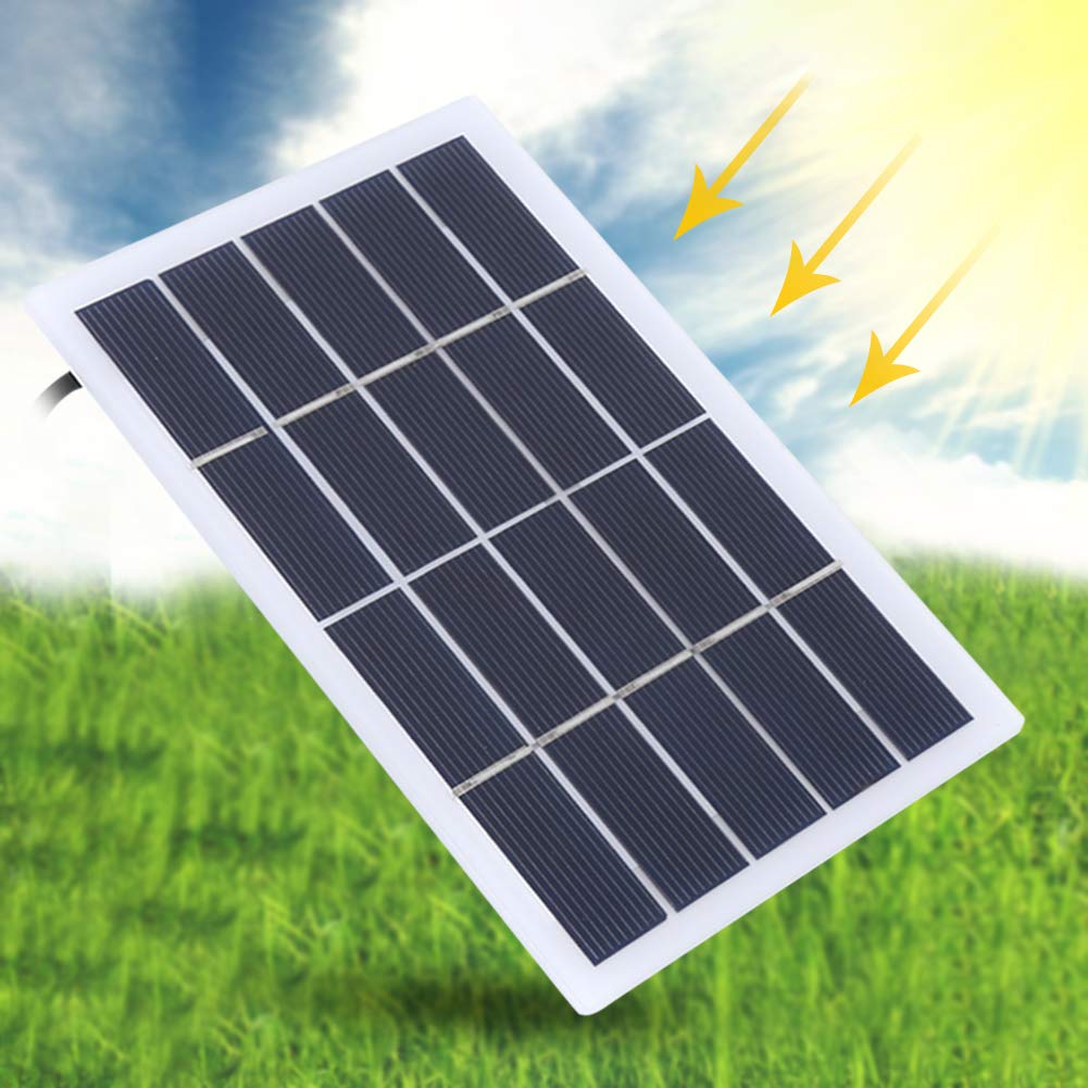 Flbirret 2W 5V Polysilicon Solar Charging Panel with DC Interface for 3.7V Battery - Ideal for Outdoor Garden Lamp and Low-Power Appliances