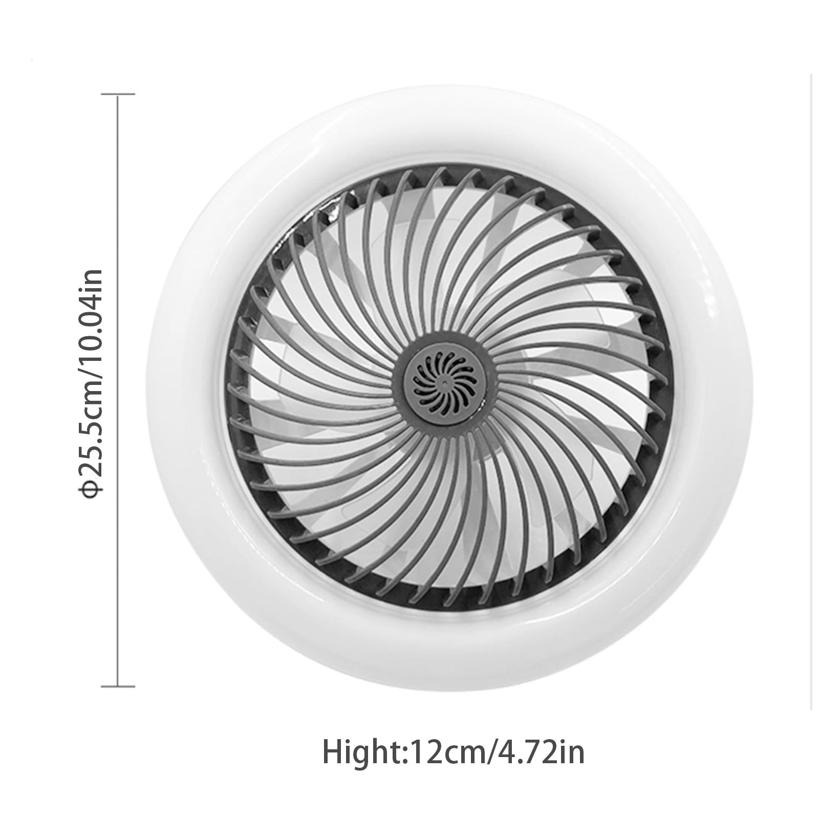 FRJINIE Enclosed Ceiling Fans with Lights and Remote, 10 Inch Mini Bladeless Ceiling Fan with Light, Family Summer Gift, for Kitchen/Bathroom/Garage/Pantry/Tool Room/Laundry Room (White)