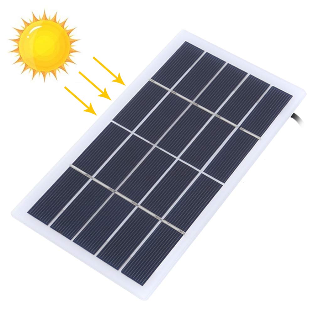 Flbirret 2W 5V Polysilicon Solar Charging Panel with DC Interface for 3.7V Battery - Ideal for Outdoor Garden Lamp and Low-Power Appliances