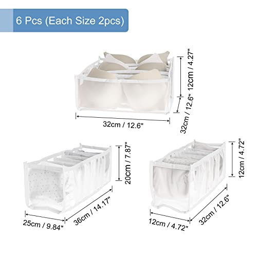 uxcell Jeans Organizer for Closet, 2pcs Wardrobe Clothes Organizer Storage Box for Jeans, Sweater, T-Shirt, Underwear, White