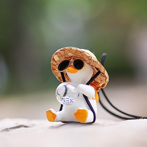Rear View Mirror Hanging Accessories for Plaster Cool Swinging Duck Cute Car Rear View Mirror Hanging Ornament for Teens & Men Women (Duck-D)