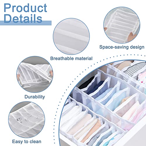 uxcell Jeans Organizer for Closet, 2pcs Wardrobe Clothes Organizer Storage Box for Jeans, Sweater, T-Shirt, Underwear, White