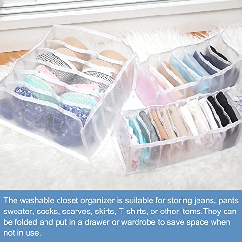 uxcell Jeans Organizer for Closet, 2pcs Wardrobe Clothes Organizer Storage Box for Jeans, Sweater, T-Shirt, Underwear, White