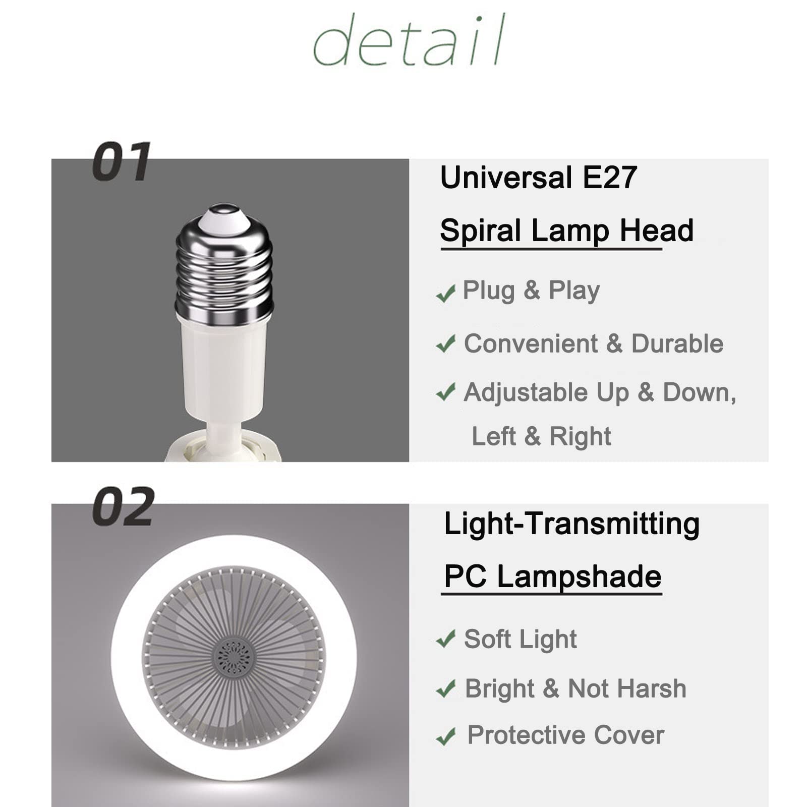 FRJINIE Enclosed Ceiling Fans with Lights and Remote, 10 Inch Mini Bladeless Ceiling Fan with Light, Family Summer Gift, for Kitchen/Bathroom/Garage/Pantry/Tool Room/Laundry Room (White)