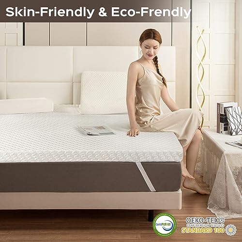 Mattress Topper Queen - 3 Inches Gel Infused Memory Foam Mattress Topper with Breathable Cover, Zero Pressure High Density Mattress Topper for Back Pain Relief, 60"x80"x3"