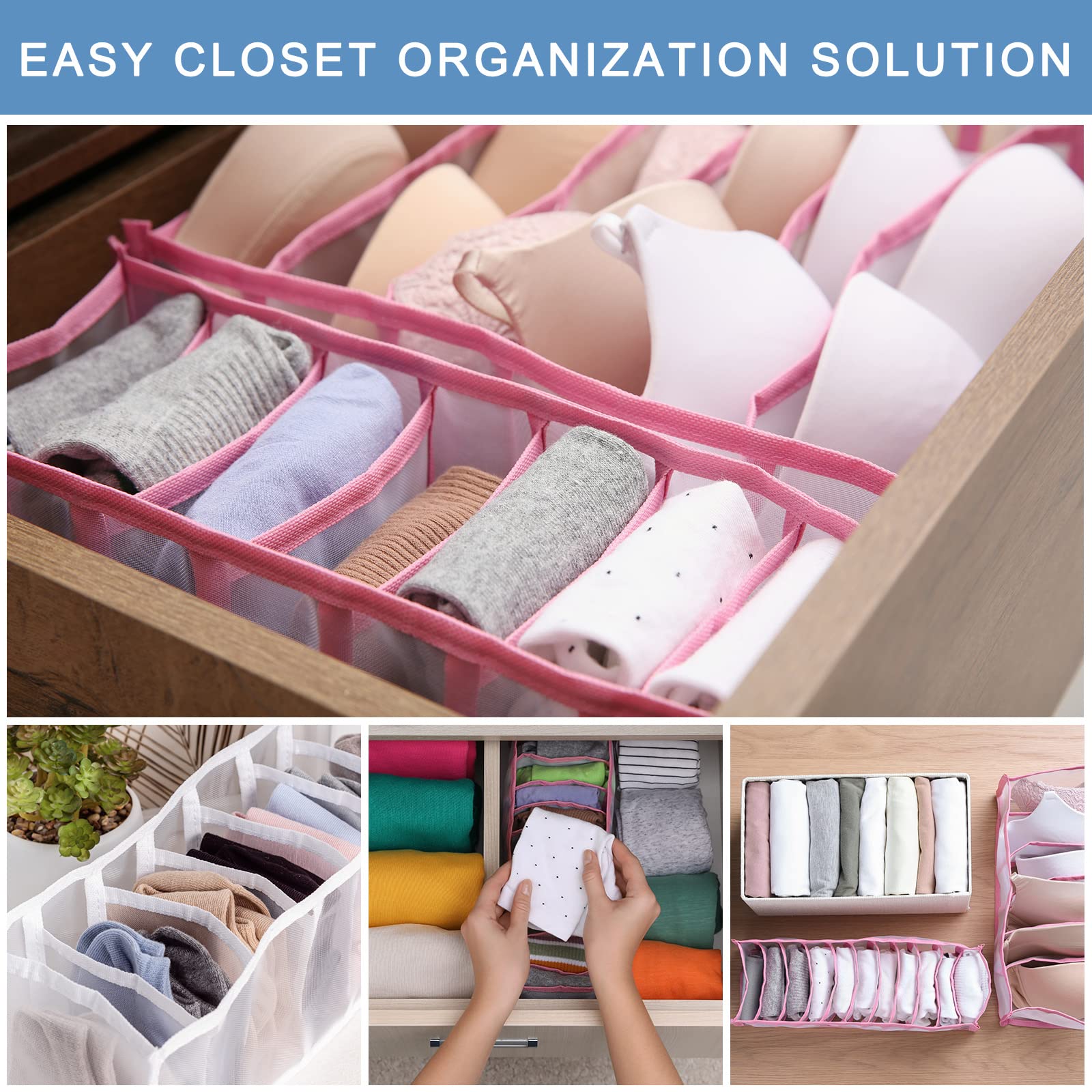 uxcell Jeans Organizer for Closet, 7 Grids/11Grids Wardrobe Clothes Organizer Storage Box for Jeans, Sweater, T-Shirt, Underwear, White