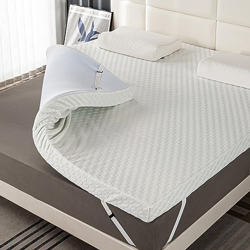 Mattress Topper Queen - 3 Inches Gel Infused Memory Foam Mattress Topper with Breathable Cover, Zero Pressure High Density Mattress Topper for Back Pain Relief, 60"x80"x3"