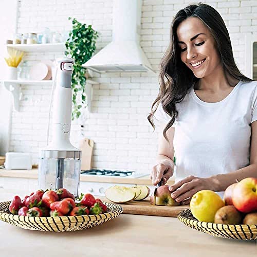 FORVE Hanging Woven Wall Basket Decor Set of 4, Handwoven Round Seagrass Baskets Wall Decor, Handmade Decorative Tray and Baskets with a Hook On The Back, Perfect for Living Room Unique Wall Art