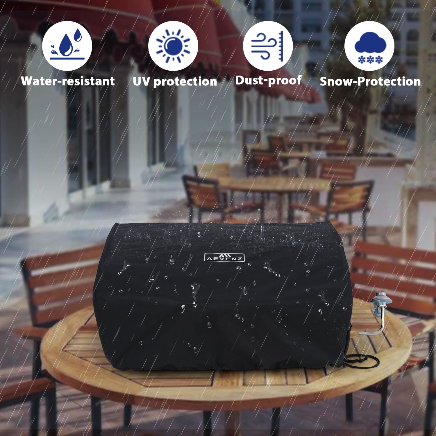 22" Frying Pan Cover Covered Version - Heavy Duty Waterproof 600D Polyester Canvas Tabletop Frying pan lid, Grill Cover ，Designed for Blackstone